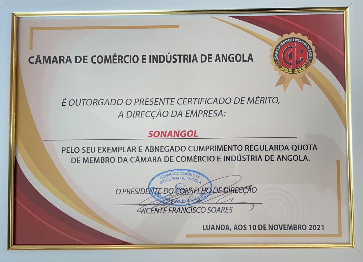 Sonangol recebe Certificado de Mérito - Sonangol
